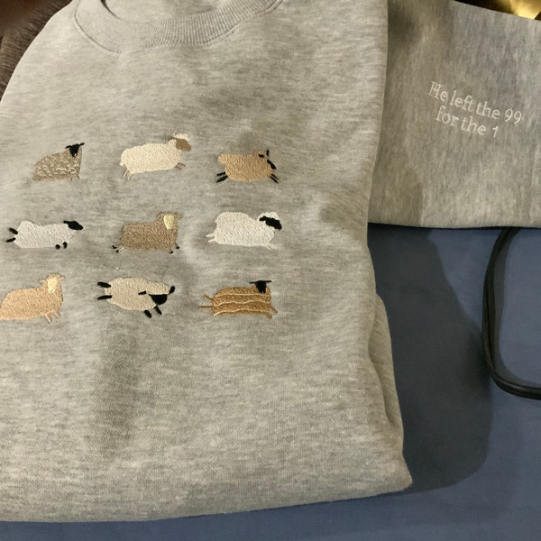 Lost Sheep Embroidered Sweatshirt | Matthew 18:12 Bible Verse Christian ...