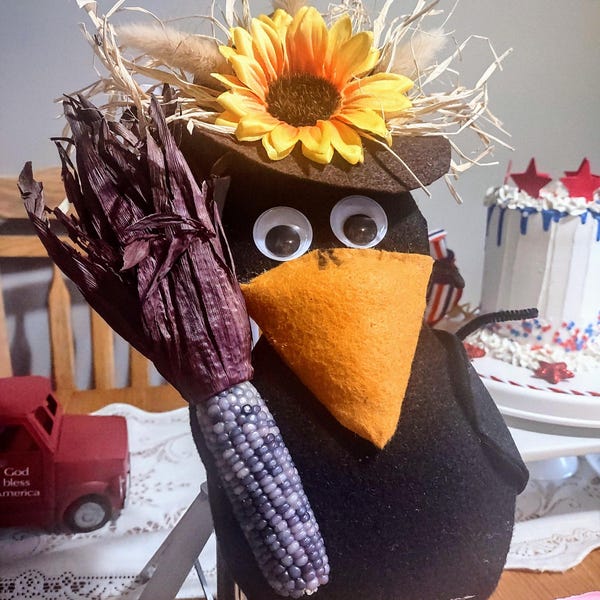 Fall Black Crow Wreath Attachment: Primitive Thanksgiving Decor - Etsy