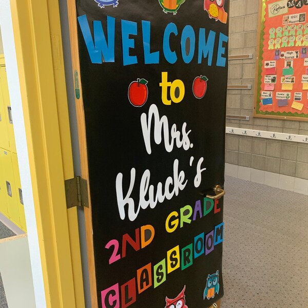 Welcome School Door Decoration Kit: Classroom Bulletin Board Letters - Etsy