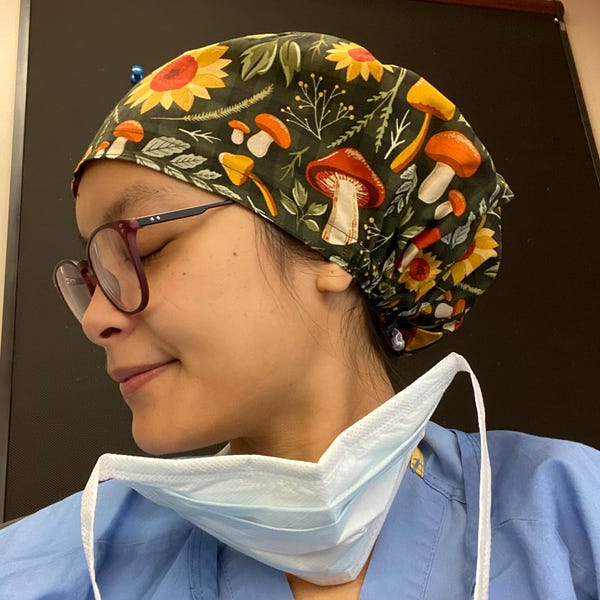 Bows and Cherries Scrub Cap, Euro Scrub Cap, Surgical Scrub Hats, Scrub Hat, Scrub Caps for ...