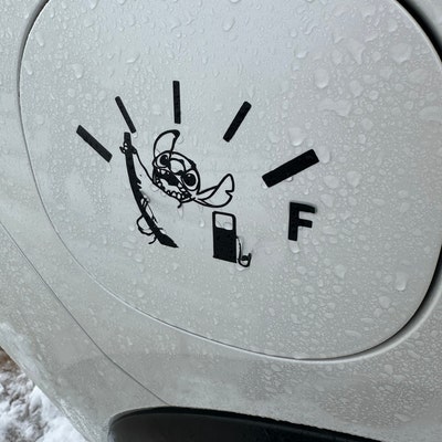 Funny Car Sticker Stitch Pulling Back Gas Fuel Cap Car Sticker Colour ...