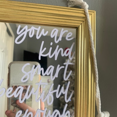 You Are Kind, Smart, Beautiful, Enough Mirror Self Affirmations Vinyl ...