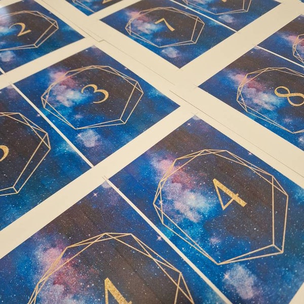 Cosmic Table Number, Elegant Galactic Theme, Star Constellations ...
