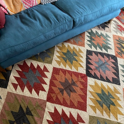 Hand Woven Chunky Loop Wool Area Rug, Yoga Mat Prayer Mat Rugs Wool ...