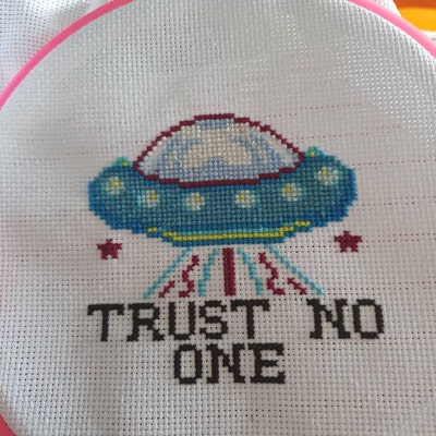 Trust No One Cross Stitch Pattern PDF Modern Cross Stitch Pattern ...