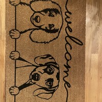 Personalized Dog and Cat Gift, Welcome Mat Cats and Dogs, Custom Dog ...