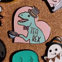 Tea Rex T-rex Hard Enamel Pin Badge Tyrannosaurus Rex Pin Trex Tea Pin ...