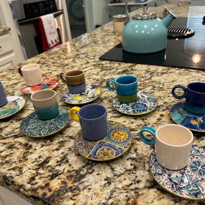 Espresso Cups Set 2.50oz, Ceramic Coffee Cup for Coffee Lovers ...