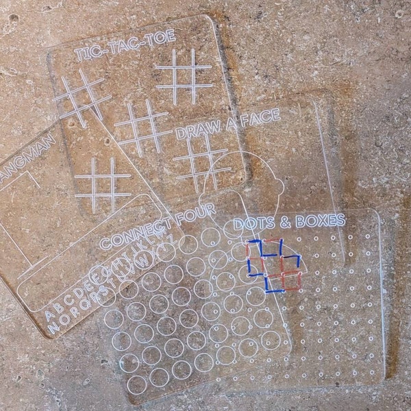 Bundle Set - Reusable Board Games - Dry Erase Games, Travel Games, Road ...