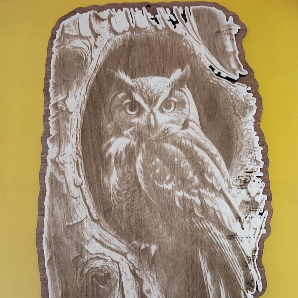 Great Horned Owl Laser Burn PNG, Etching Engraving File, Wildlife ...
