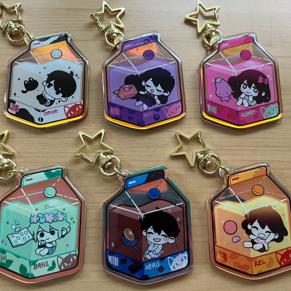 OMORI Charm OMORI Keychain Milk Set | Sunny Charm Aubrey Charm Kel ...