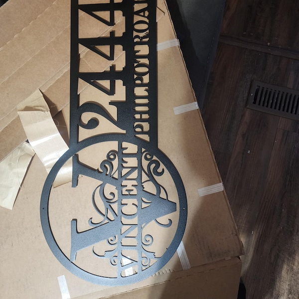 Split Letter Custom Address Sign - Custom Sign - Outdoor Metal Sign ...