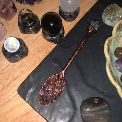 Amethyst Witch Spoon Crystal Spoon Wicca Pagan Altar Spoon Herbal Spoon ...