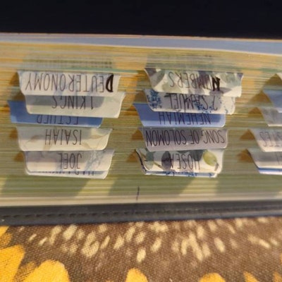 Glossy Vinyl Bible Tabs With Placement Guide for Bible Study - Etsy