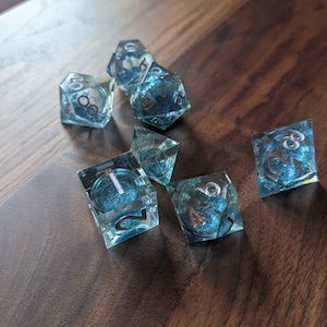 Metal Dice / Ice Storm / Dnd Dice Metal / Blue Luminance - Etsy