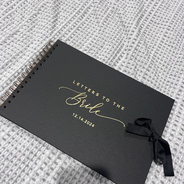 Letters to the Bride A4 Scrapbook Album - Black Edition With Ribbon ...