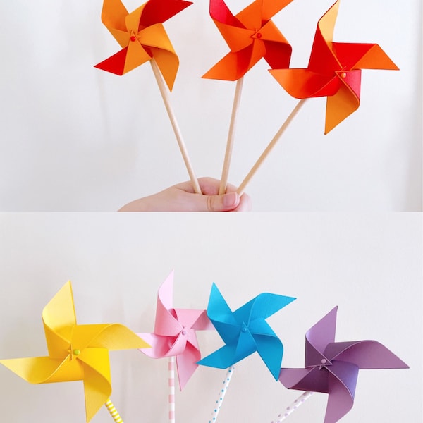 Orange and Blue Pinwheels Construction Party - Etsy