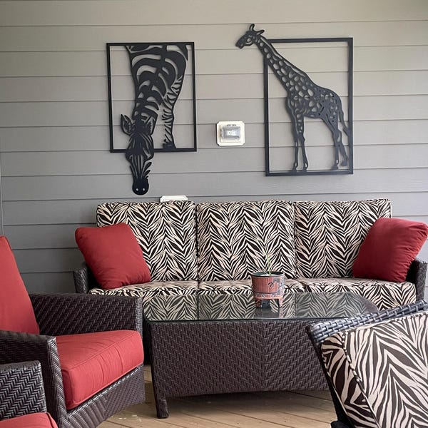 Abstract Zebra Metal Decor, Metal Wall Decor, Housewarming Decor, Metal ...