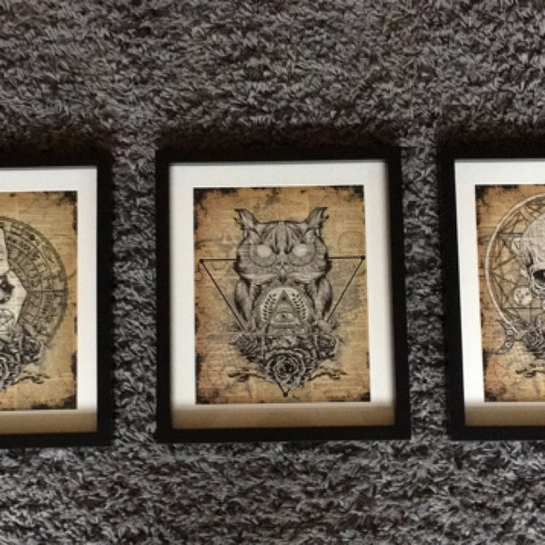 Witchcraft Wiccan Print - Pagan Decor - Palm Art Work Home Decor ...