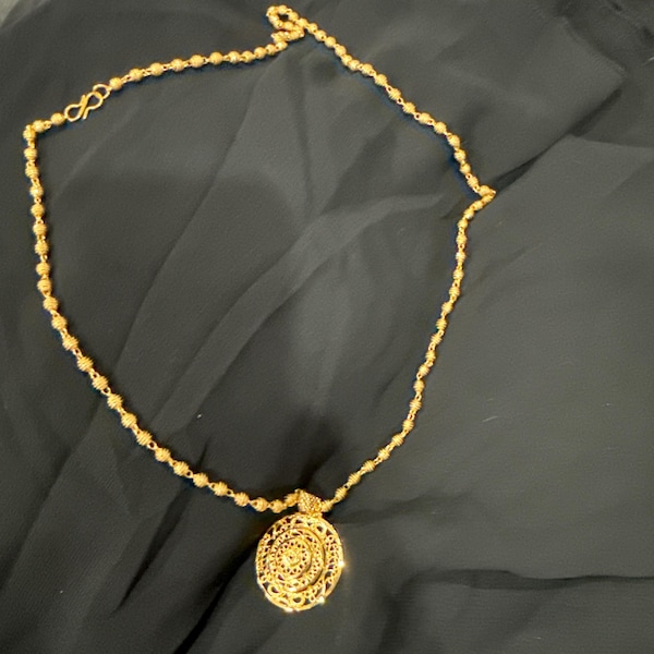 Premium Kapa Indian Gold Chain Gold Plated Necklace Long 26 in Mala ...