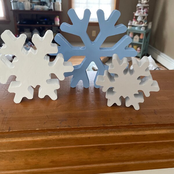 Snowflake Wood Cutout- MDF Winter Craft- Free Standing- Winter Decor ...