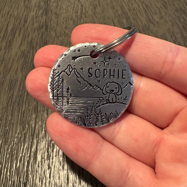 Cemetery Dog Tag - Ghost Dog Tag - Halloween Dog Tag - Crow - Raven ...