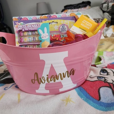 Personalized Gift Basket for Cheer Leader Bucket Senior Night Cheer Pom ...