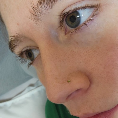 Flat Barely There Flush Flat to the Nose Stud, Teeny Tiny Silver Spot ...
