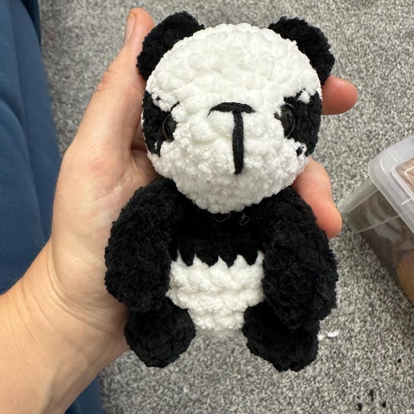 Pocket Panda Crochet Pattern · Amigurumi PDF Tutorial Baby Stuffed Animal Keychain Charm Easy ...