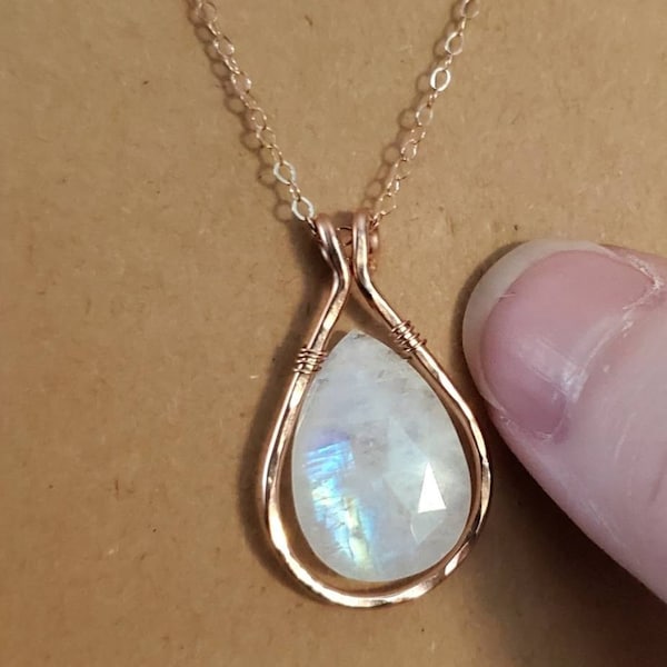 Elegant Moonstone Necklace Gold Moonstone Necklace Silver Moonstone ...