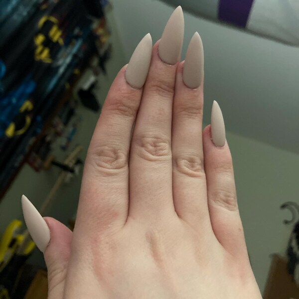 Newdead but Pretty vampire Goth French Nails-gothic Vampire French ...