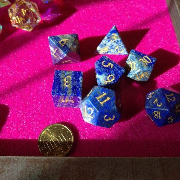 Viking Natural Tiger Eye Stone Dnd Dice Set |gemstone Dice Set ...