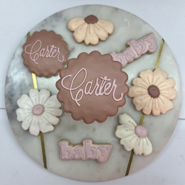 Groovy Daisy Cookie Cutter | Half Daisy Cookie Cutter | Flower Cookie ...