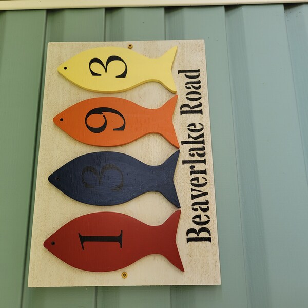 Custom Fish House Number Sign: Lake House Address Plaque - Etsy