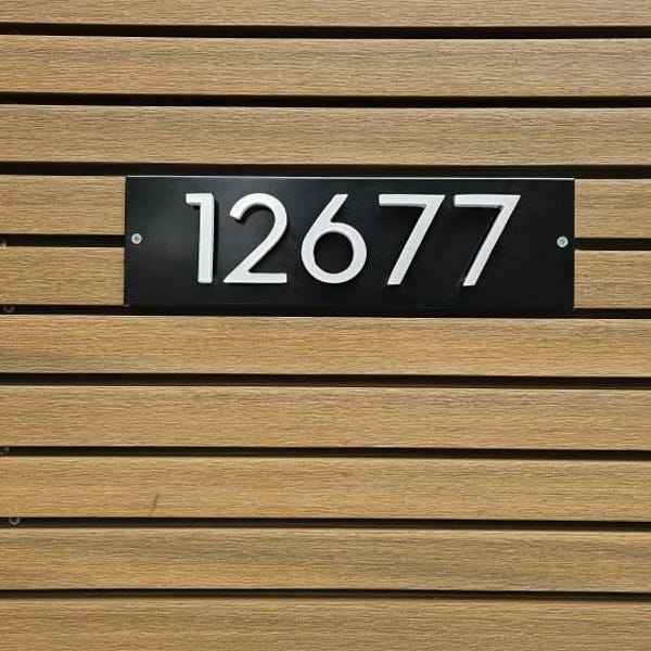 Modern Address Sign, 3 Inch Floating Number Address Sign, Horizontal ...