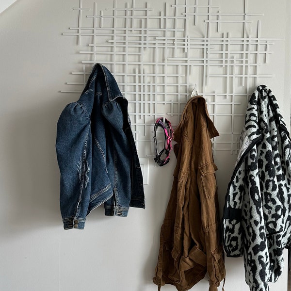 Metal Wall Coat Rack, Abstract Metal Wall Decor,entryway Metal ...