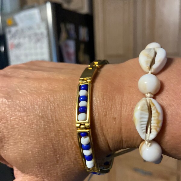 Bangle of Yemaya in Stainless Steel With Real 14 K Gold Plating - Etsy