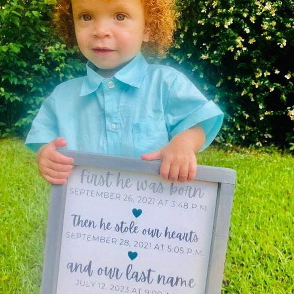 Personalized Adoption Name Sign With Significant Dates - Wooden Sign ...