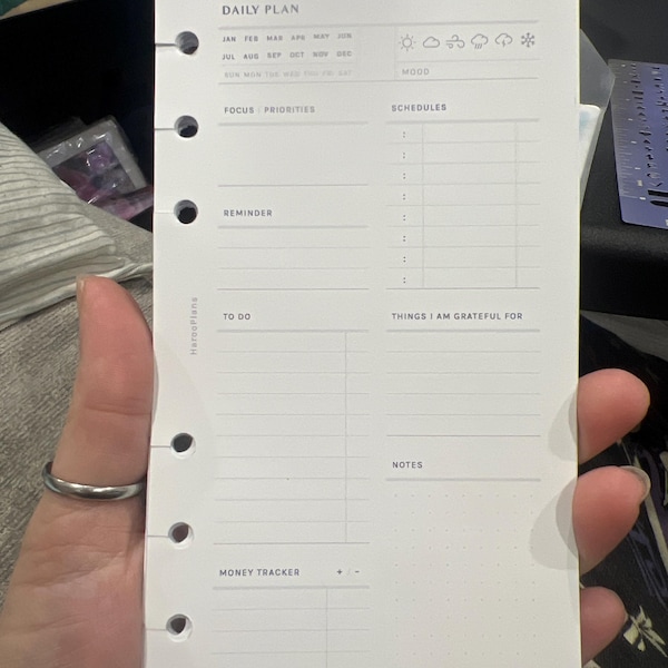 Monthly Tracker Personal Size Printable Planner Inserts Habit Bills ...