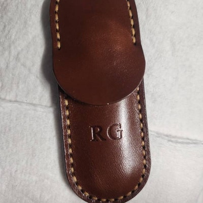 Horizontal Leather Sheath for Buck 110 Folding Hunter Knife / Buck 112 ...