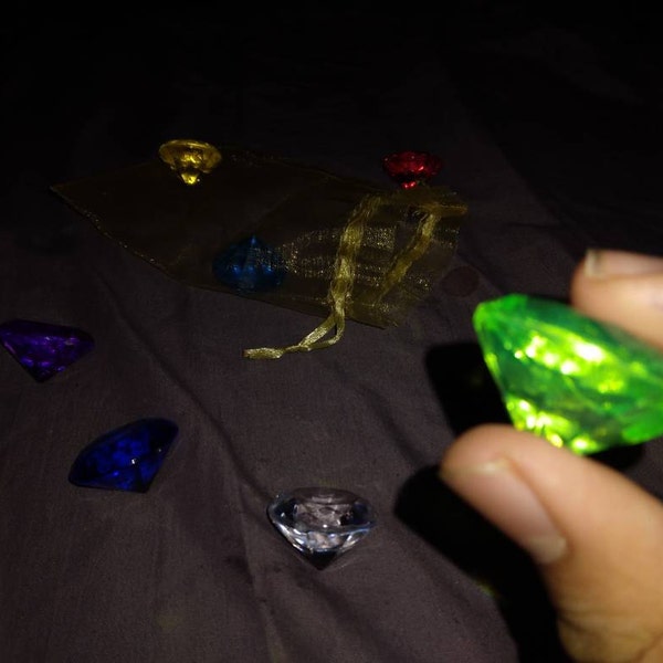 Sonic LARGE 7 Chaos Emeralds & 5 Power Rings in A GIFT BOX - Etsy