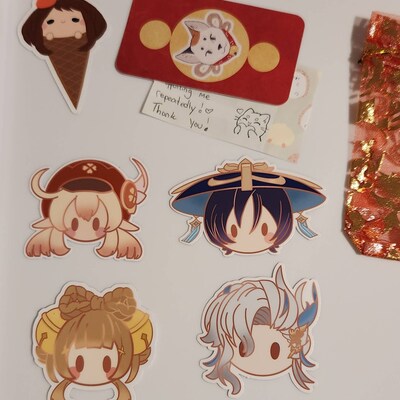 Neuvillette Genshin Impact Kawaii Chibi Die-cut Vinyl Stickers Laptops ...