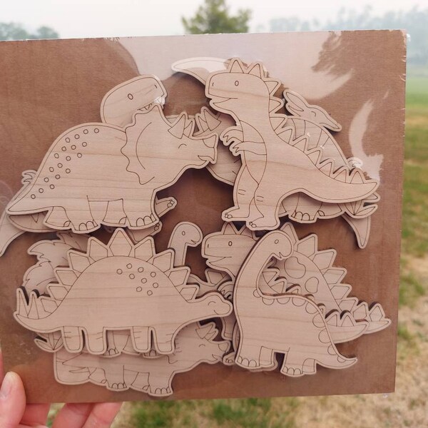 SVG Set of 11 Paintable Dinosaur Shapes | Wood Birthday Party Favors ...