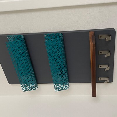 Mid Century Modern Perforated Steel Mail Holder Magazine Rack iPhone ...
