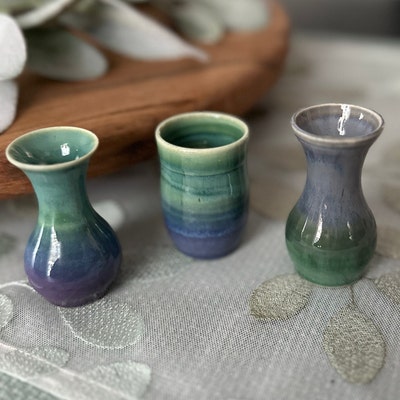 IN STOCK, Pansy Purple Miniature Pot, Tiny Hand Thrown Bowl, Miniature ...