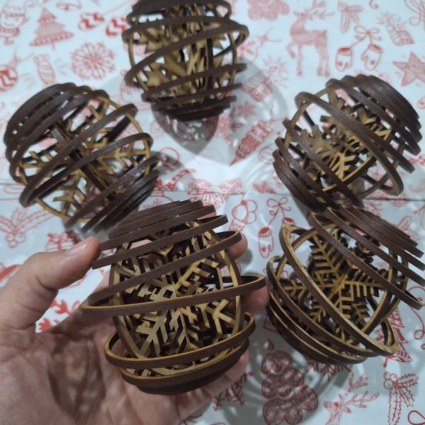 3D Dual Spiral Snowflakes (8) Christmas Ornament SVG - Etsy