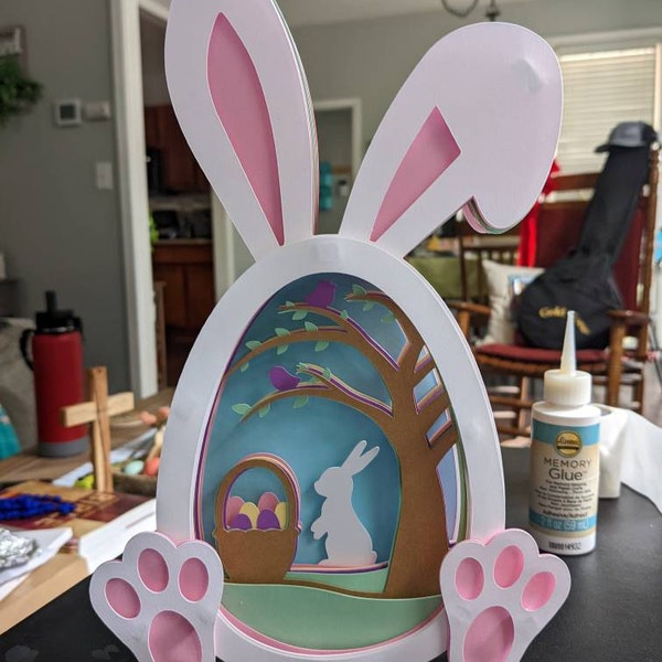 Layered Easter Bunny Egg SVG, Layered Easter Design, Easter Papercraft, 3D Easter Egg, Cricut ...