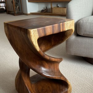 Haussmann® Round Twist End Table 18 in DIA X 20 in H Walnut Oil - Etsy