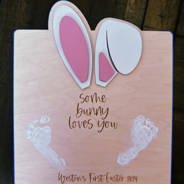 Baby's First Easter, Easter Decor, DIY Decor, Footprint Keepsake ...