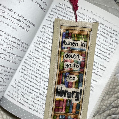 Cross Stitch Bookmark Pattern I'd Like to Read Book Stack of Books ...